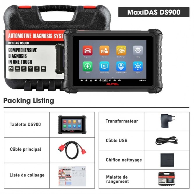 MaxiDAS DS900 BT - AUTEL - Mise à jour 2 ans - Diapason Motorsport