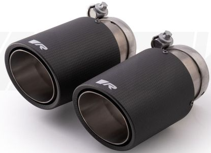 Carbon tail pipe set 4 tail pipes Ø 84 mm angled, Titanium internals ...